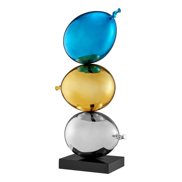 Triple Balloon Sculpture // Chrome, Blue, Gold – My Lights Mart